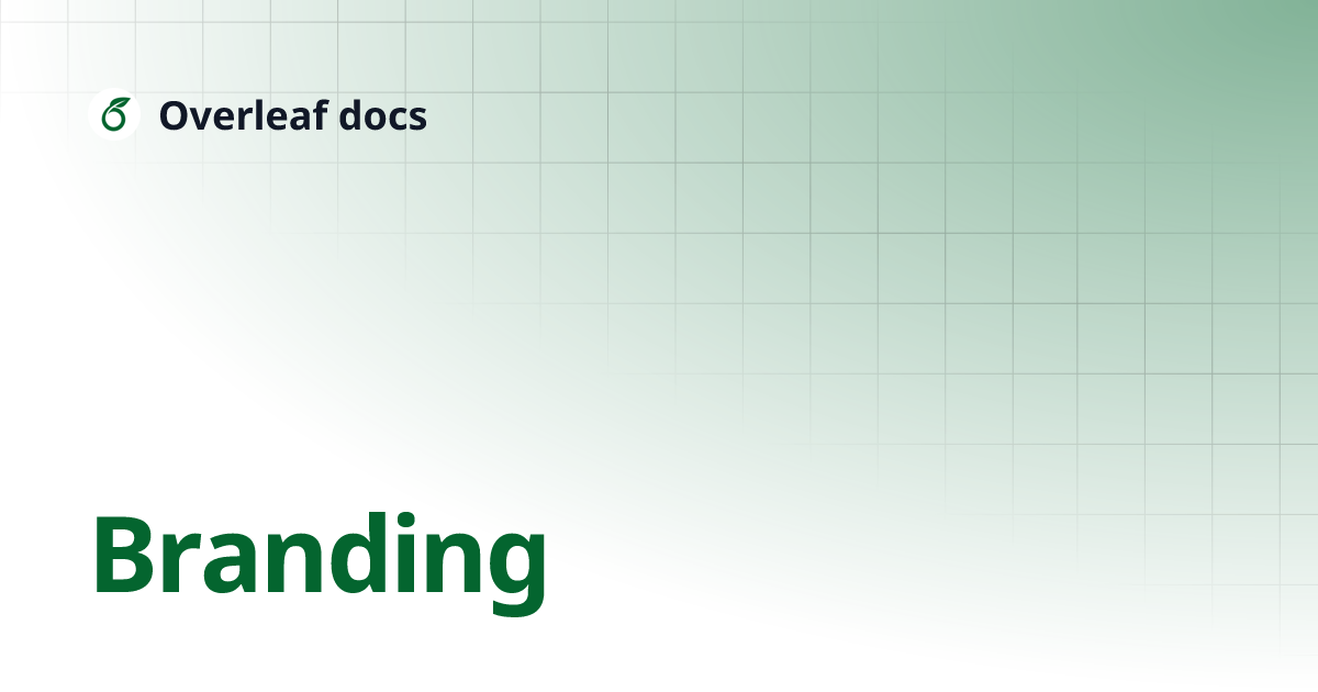 Branding | On-premises | Overleaf docs