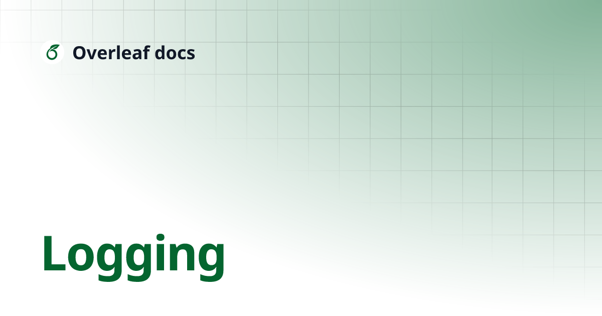 Logging | On-premises | Overleaf docs