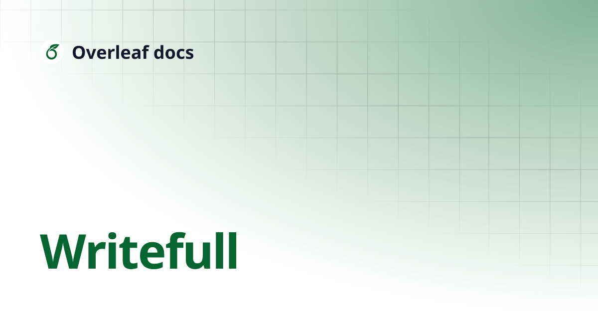 Writefull | Overleaf docs