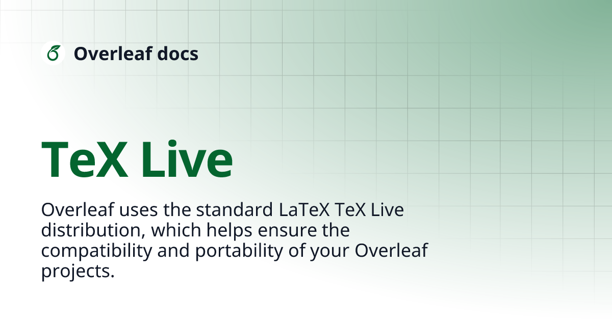 TeX Live | Overleaf docs